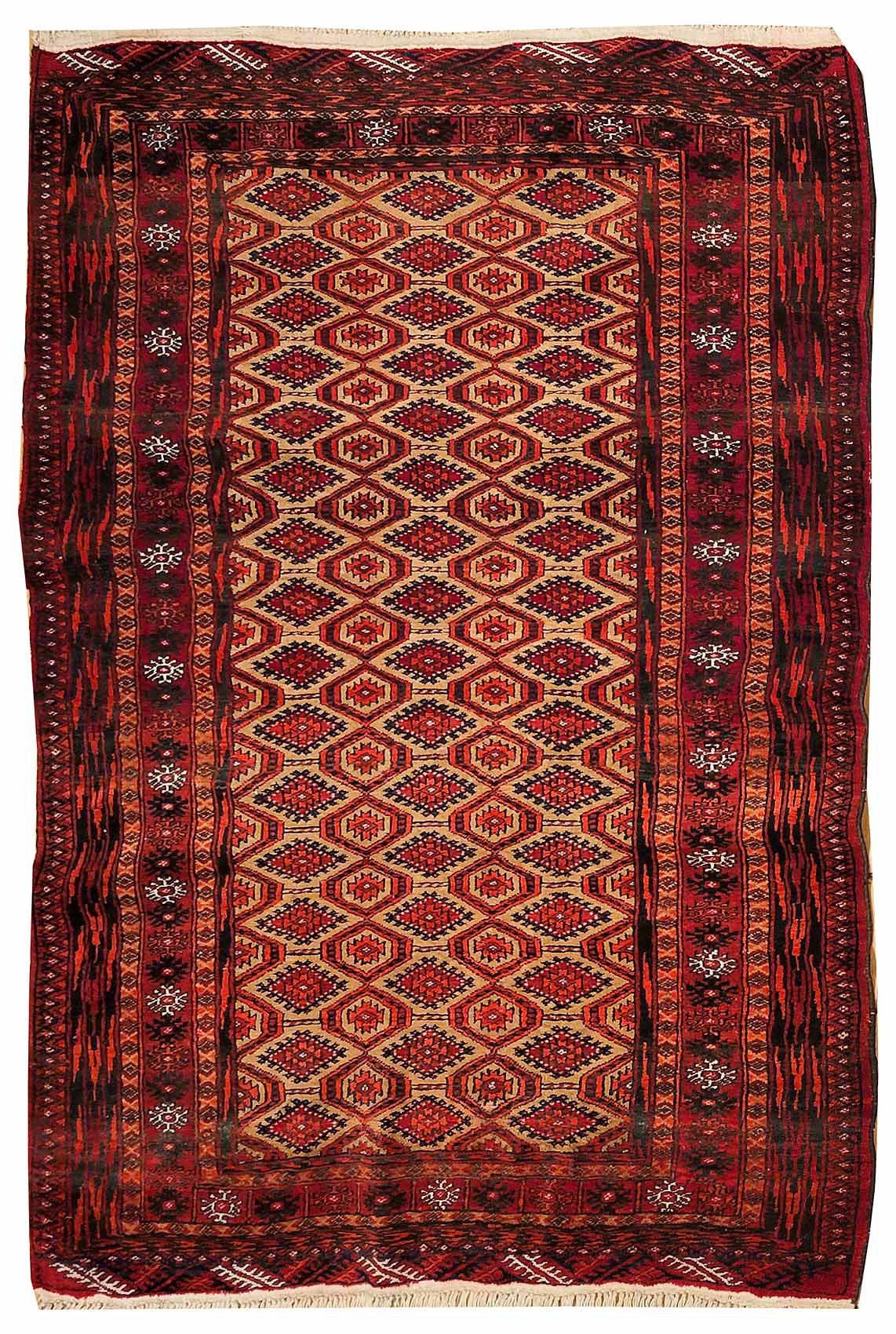 Handknotted Turkmen Turkmen Rug made in Turkmenistan 3'3" x 4'7" #25321